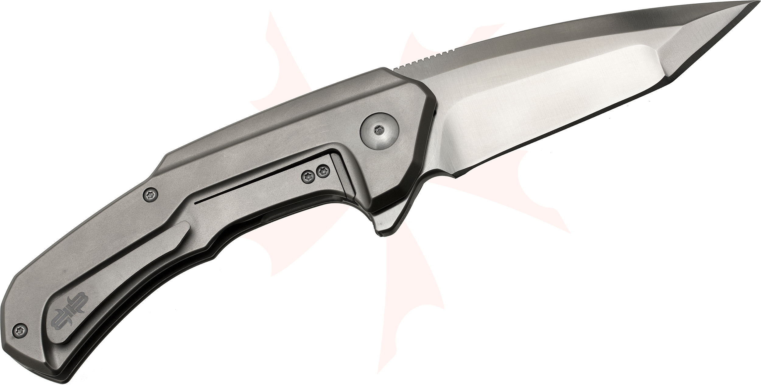 Brous Blades Dynamic Flipper Knife 3.5" D2 Tanto Blade, Satin, Titanium ...