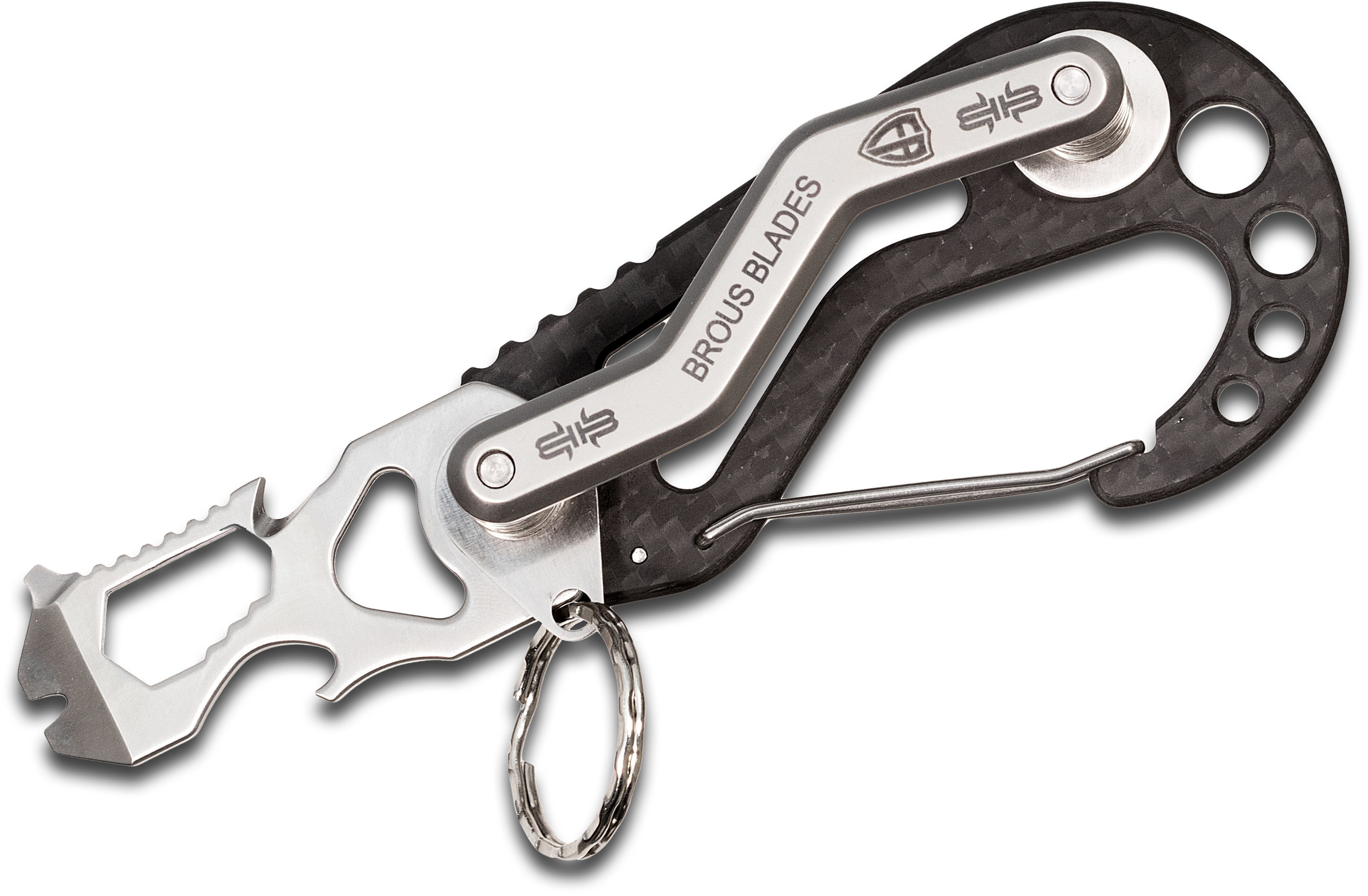 Brous Blades KeyBiner Carabiner Key Holder Multi-Tool, Carbon Fiber ...