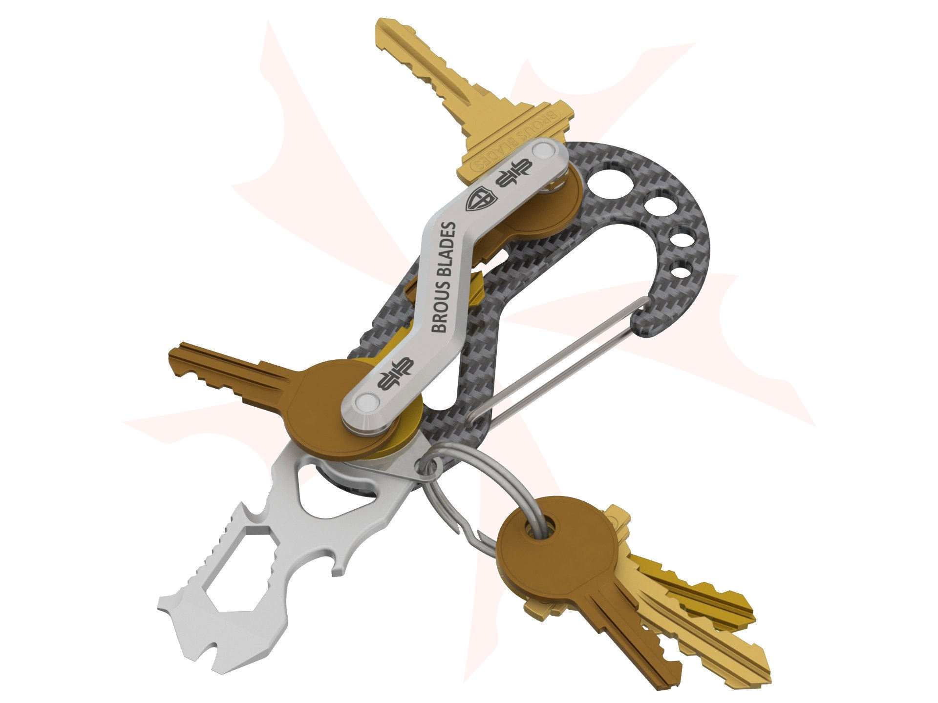 Brous Blades KeyBiner Carabiner Key Holder Multi-Tool, Carbon Fiber ...