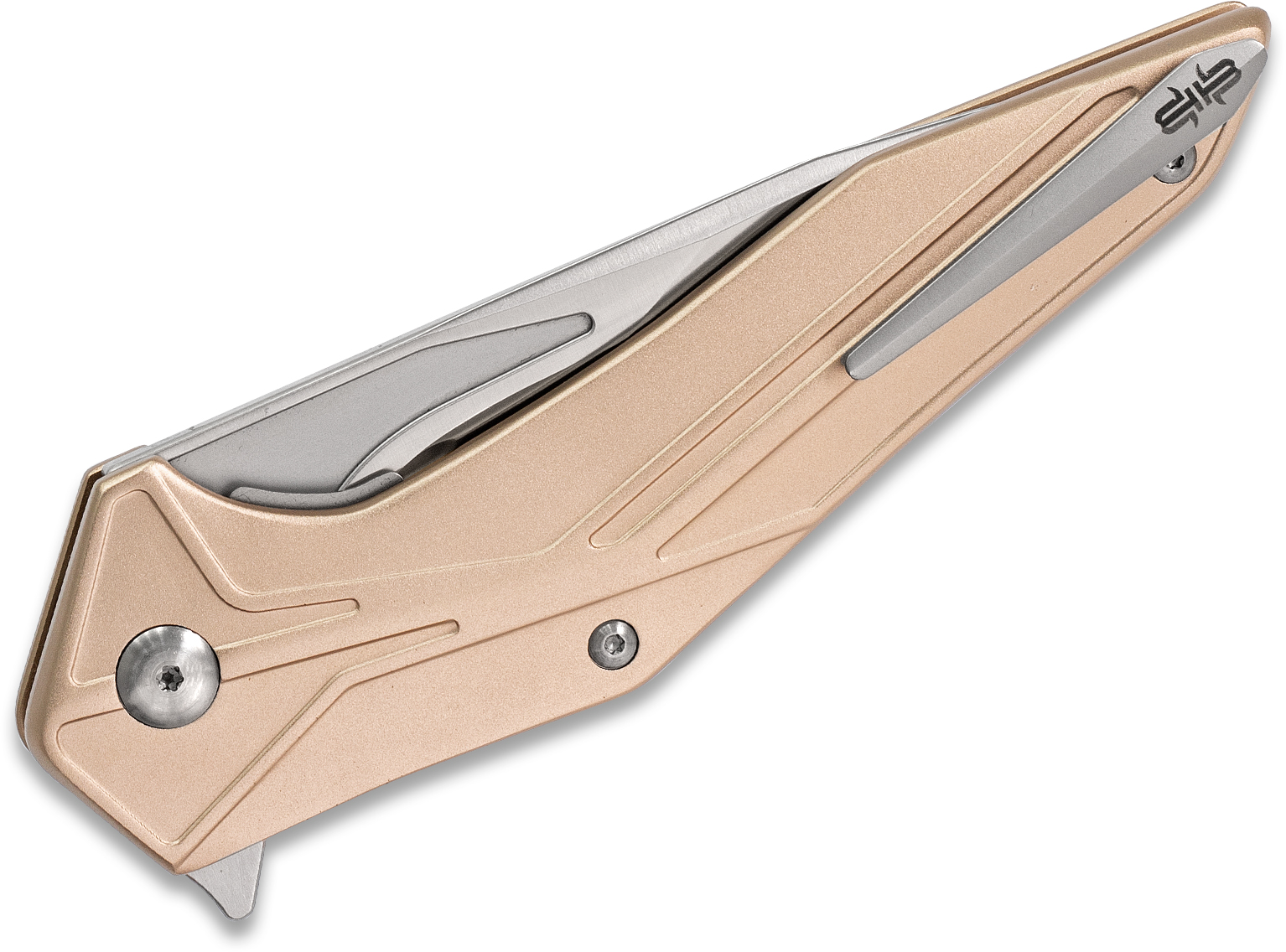 Brous Blades Tyrant Flipper Knife 4.5" D2 Satin Blade, Rose Gold ...