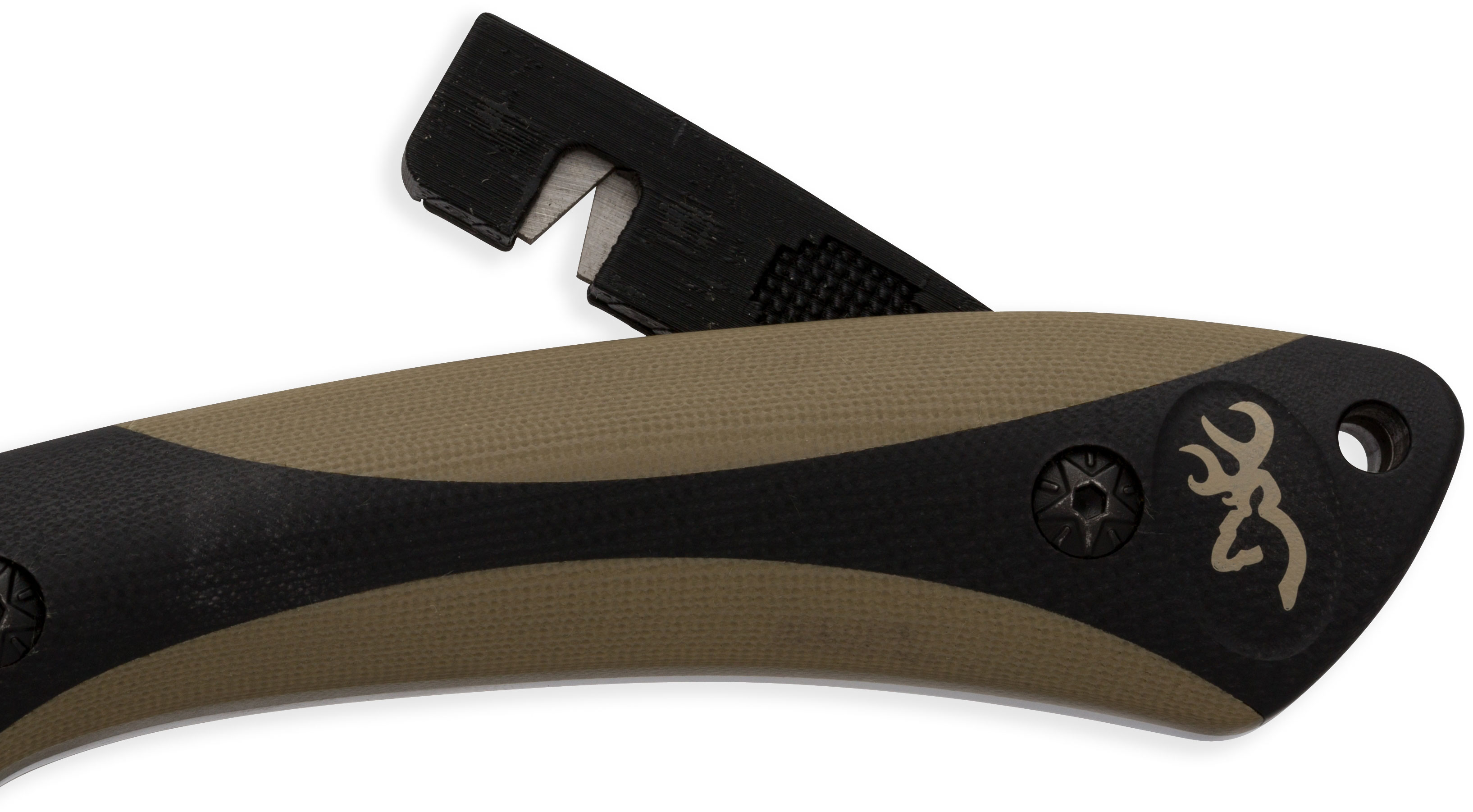 Browning Steel Sharp Fixed 3.25" Drop Point Blade, Tan Injection Molded ...