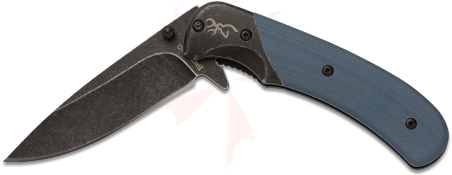 Browning The Range Flipper Knife 2.75" Black Stonewashed Drop Point ...