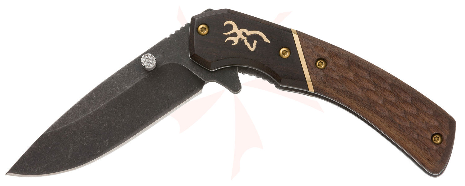 Browning Hunter Series Small Flipper Knife 2.88" Black Stonewashed Drop ...