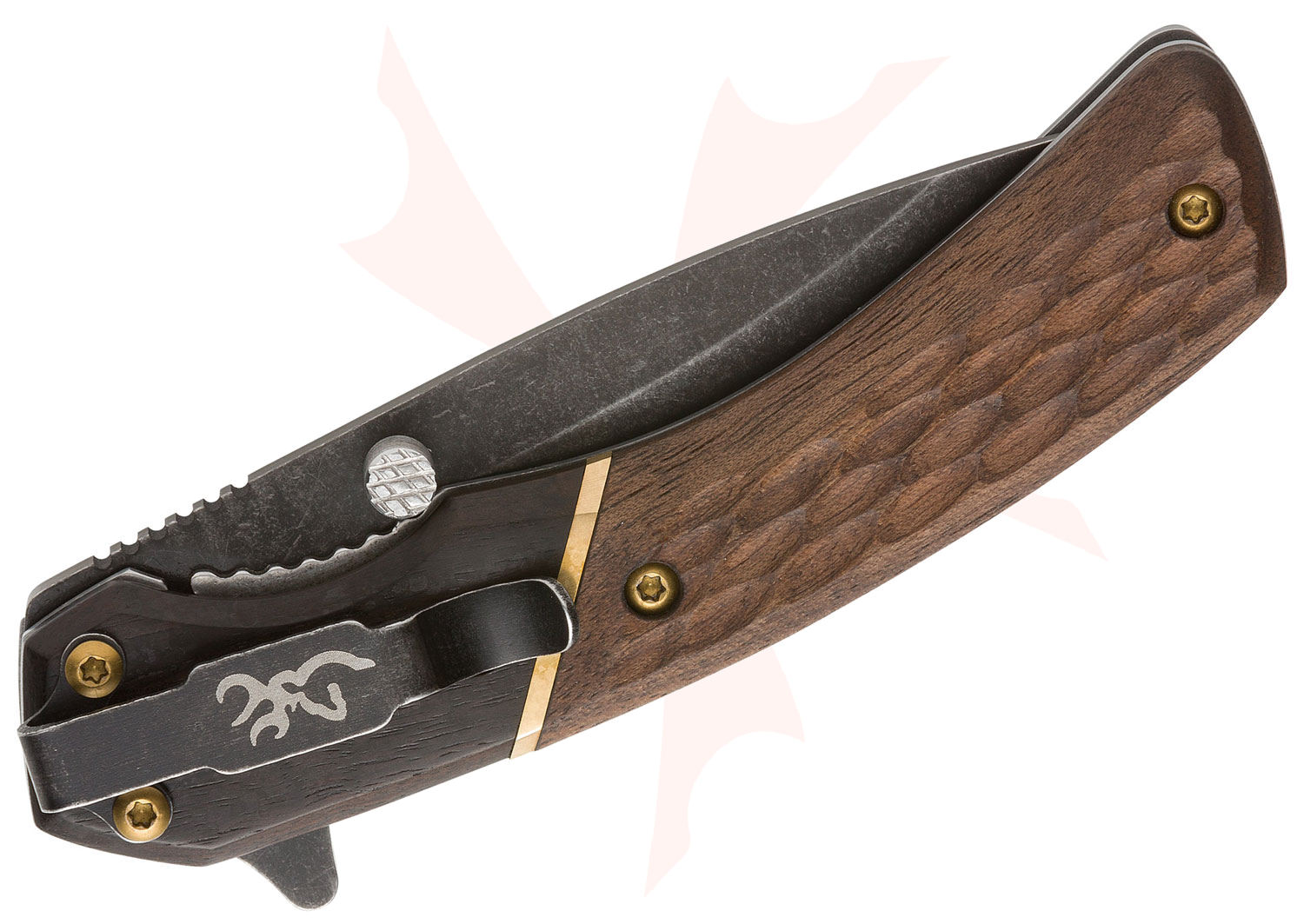 Browning Hunter Series Small Flipper Knife 2.88" Black Stonewashed Drop ...