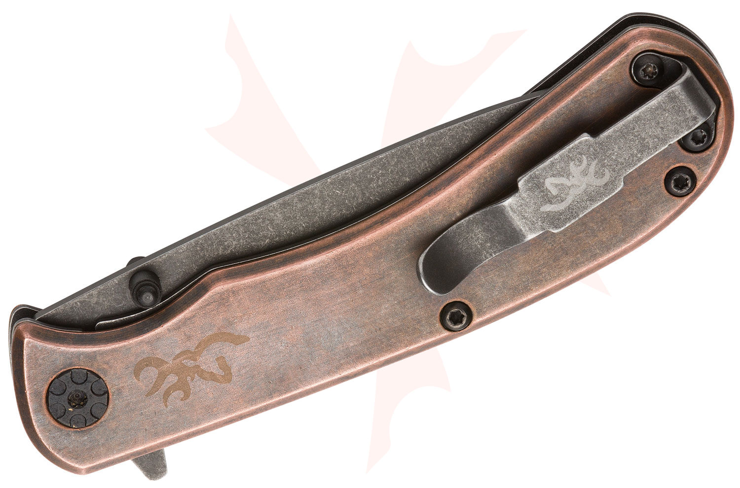 Browning Rivet Flipper Knife 3" D2 Black Stonewashed Drop Point Blade ...