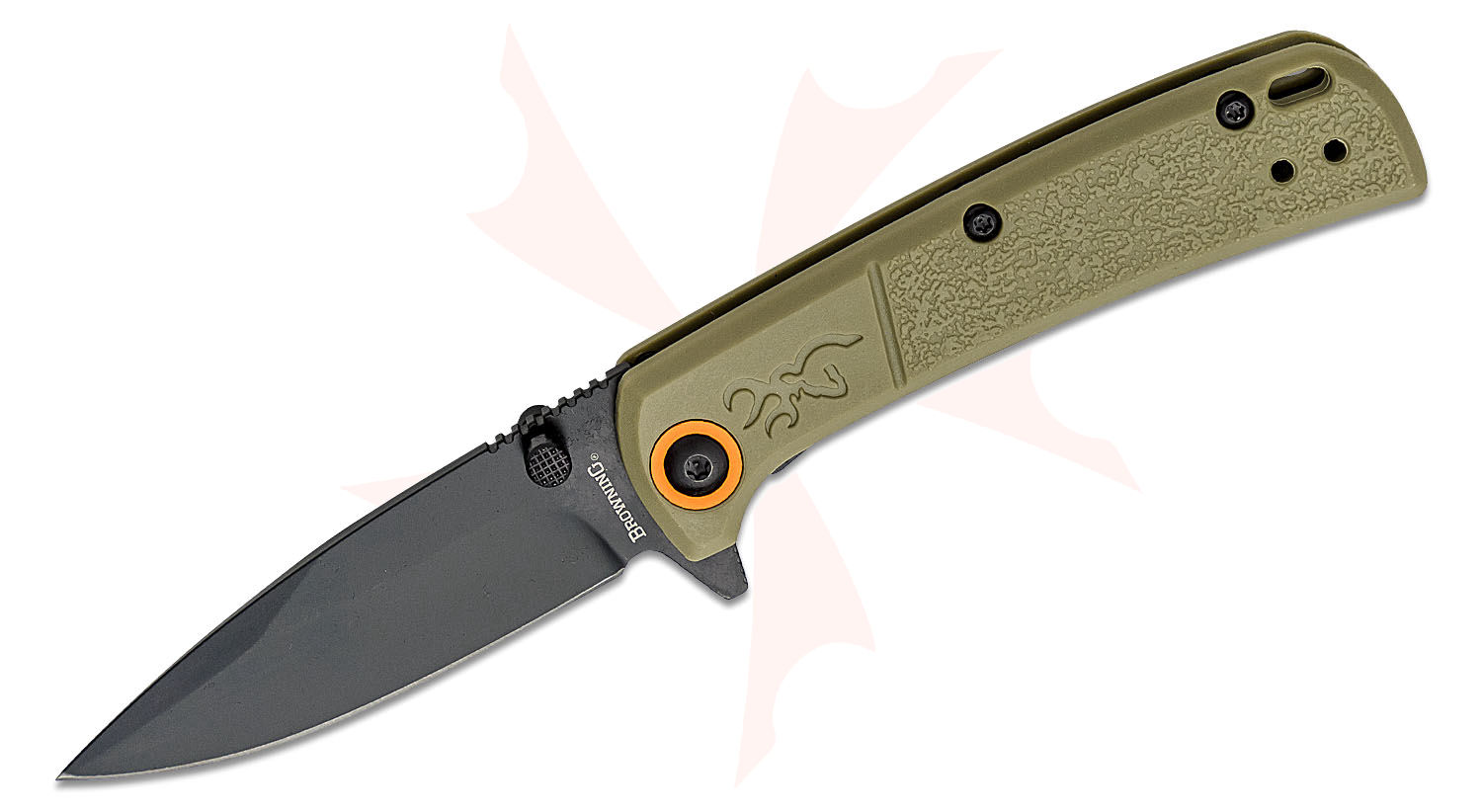 Browning Small Buckmark Slim Flipper Knife 2.75" D2 Black Drop Point ...