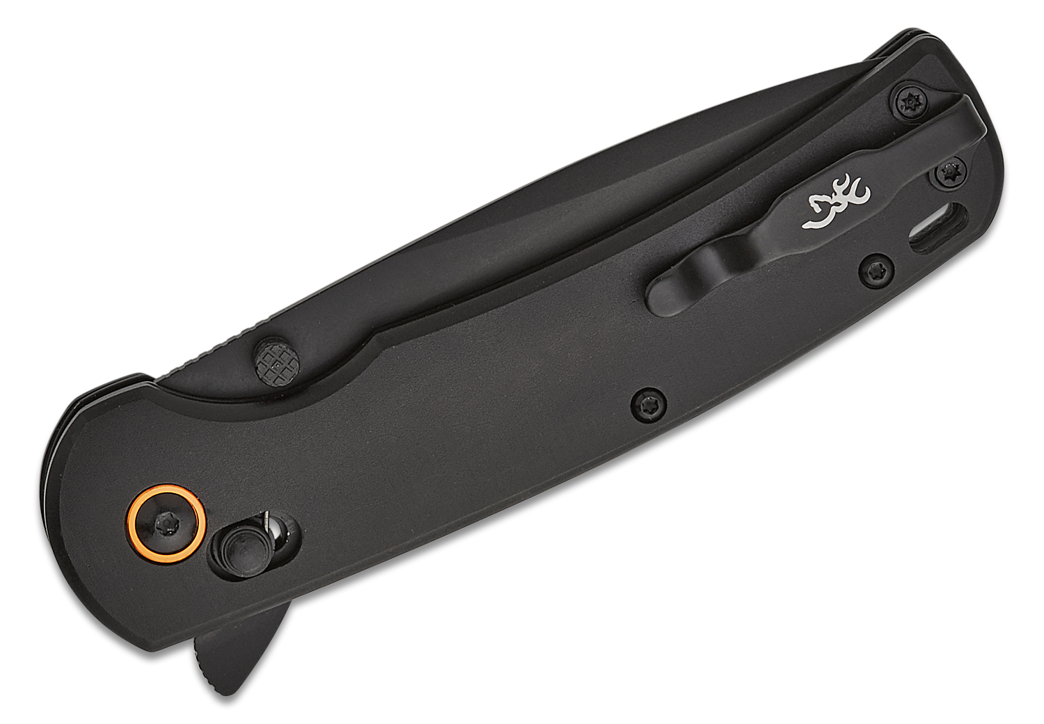 Browning Buckmark Crossbar Flipper Knife 3.35" Black Drop Point, Black ...