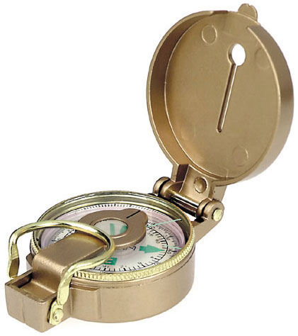 Brunton Lensatic Compass, Brass Painted Metal, Luminescent ...