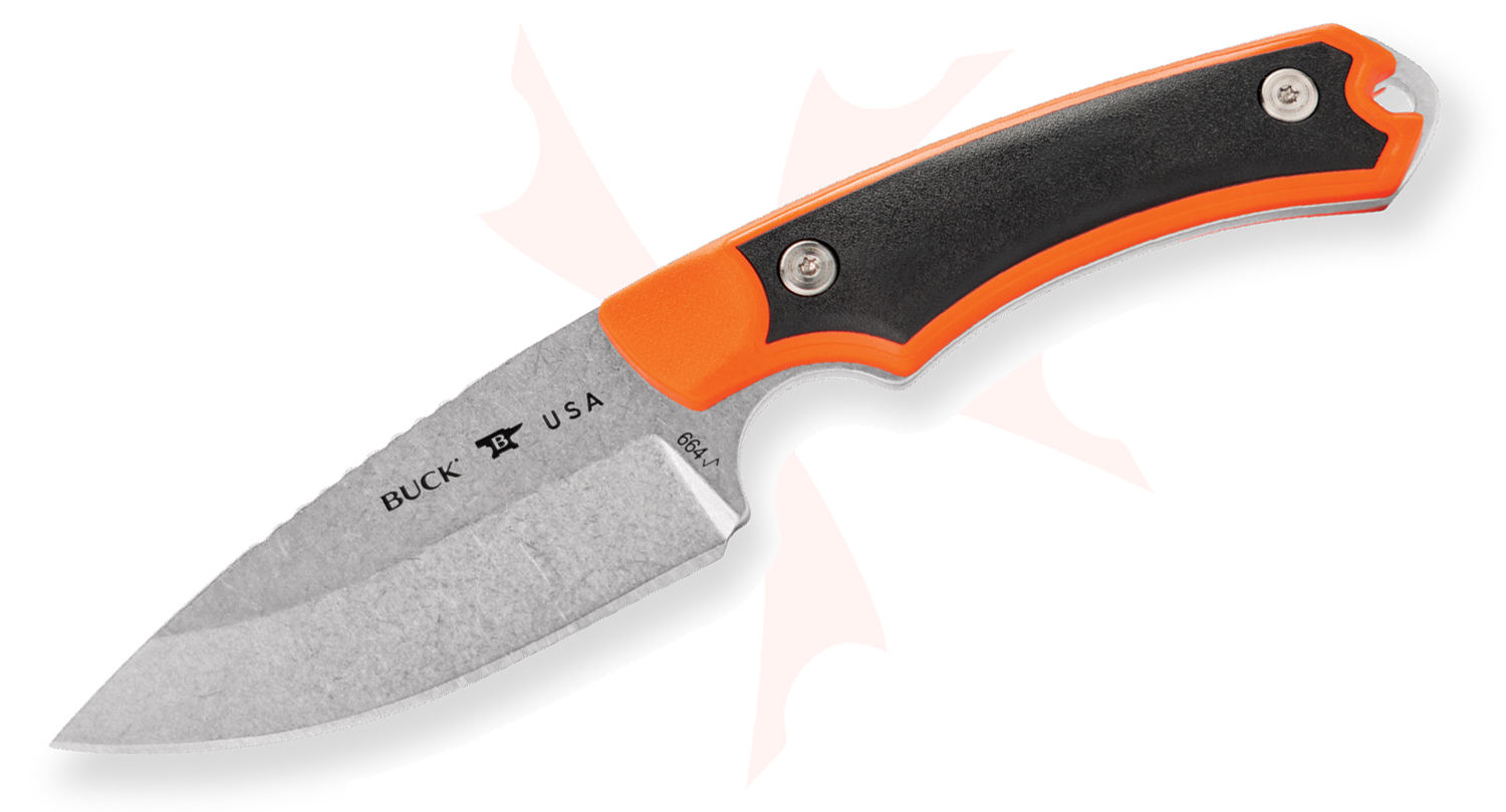 Buck 664 Alpha Hunter Select Fixed Blade Knife 3.625" 420HC Stonewashed ...