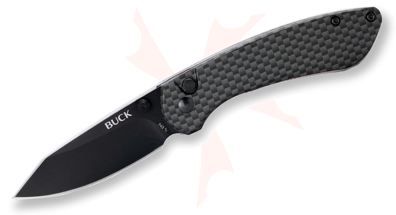 Buck 743 Mini Sovereign Button Lock Folding Knife 2.625" Black TiNi ...