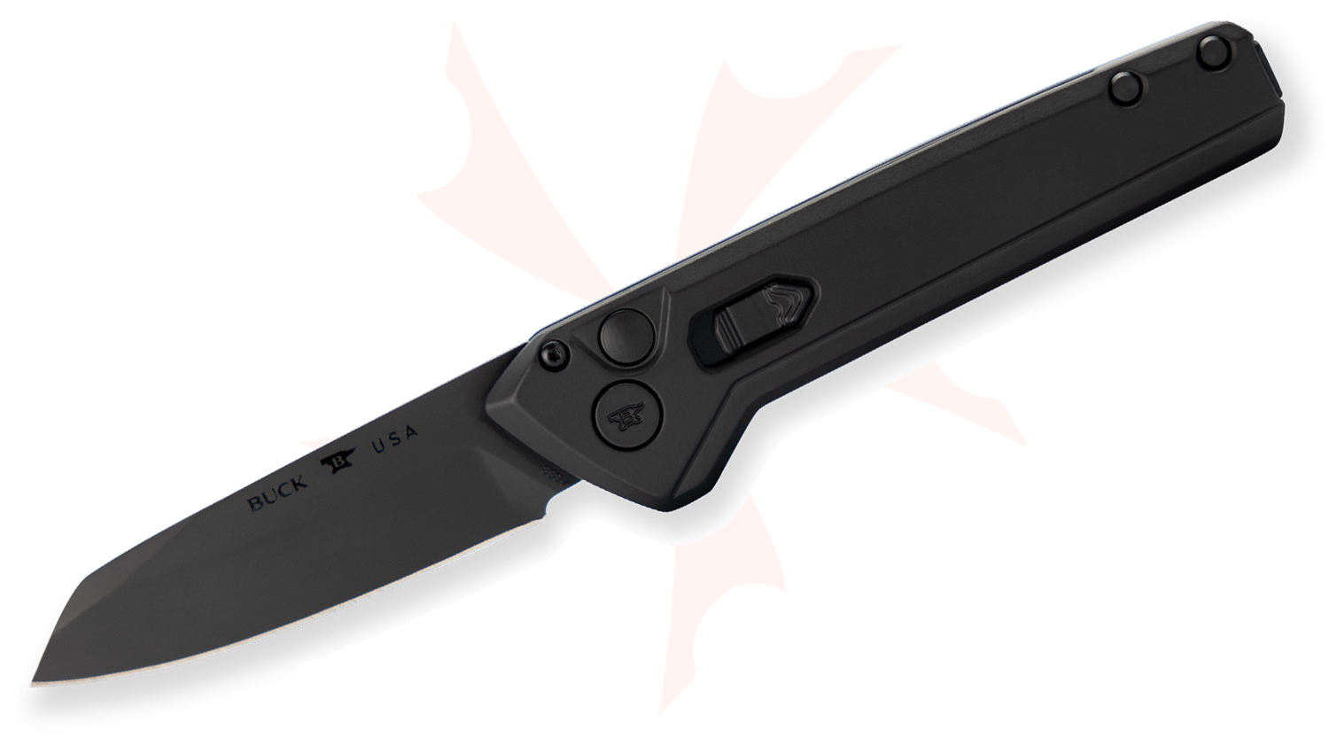 Buck 838 Deploy AUTO Button Lock Folding Knife 3.125" S35VN Black ...