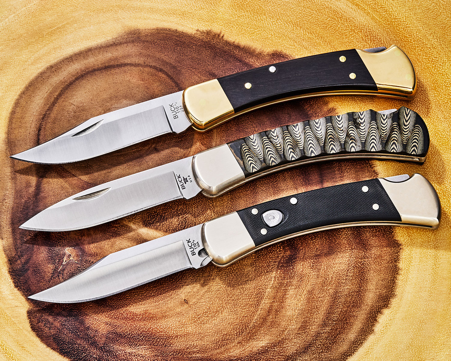 Buck 110 AUTO Elite Folding Hunter 3.75" S30V Plain Blade, Black G10 Handles, Black Leather ...