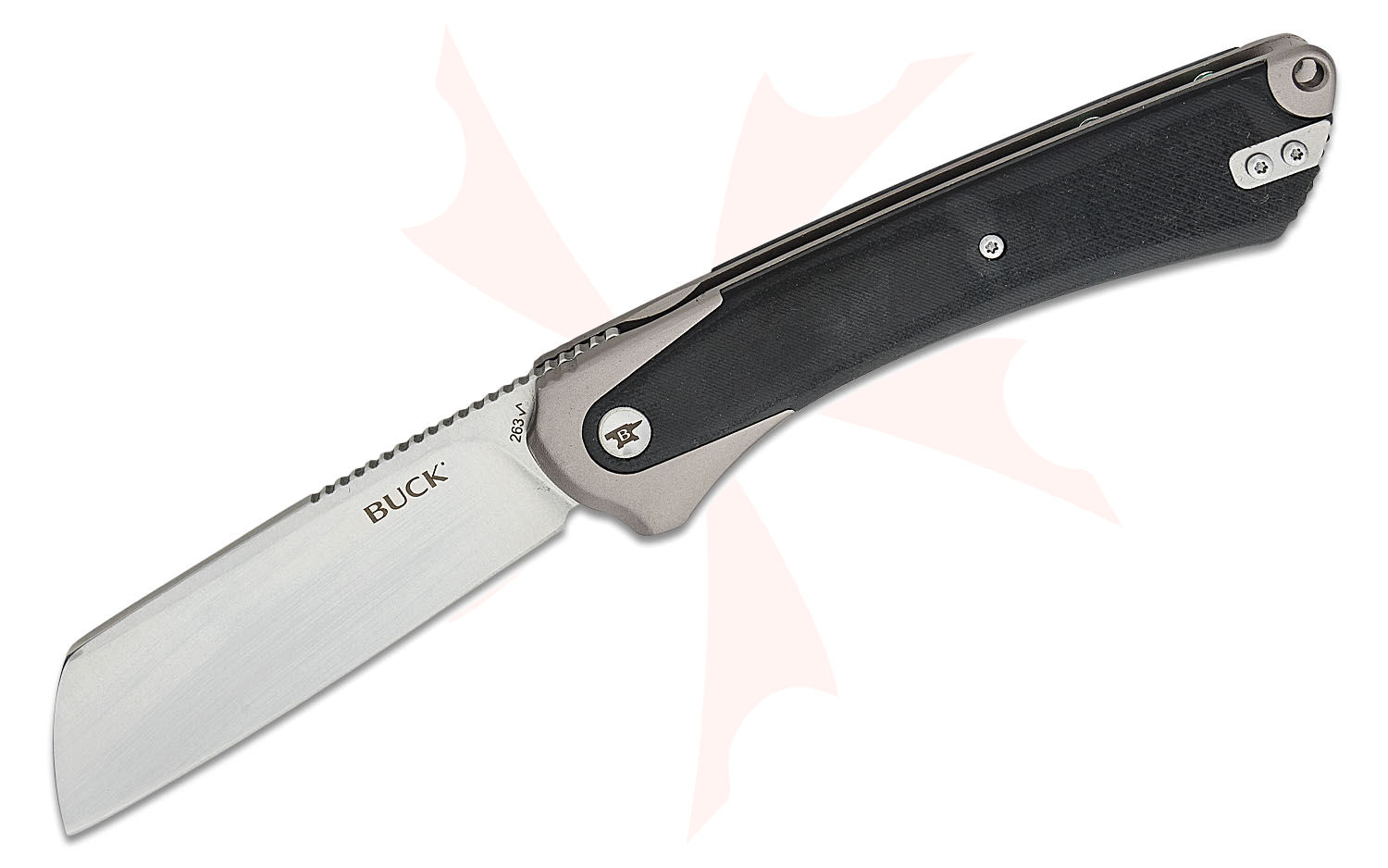 Buck 263 HiLine XL Manual Flipper Knife 3.75" D2 Tumbled Cleaver-Style ...
