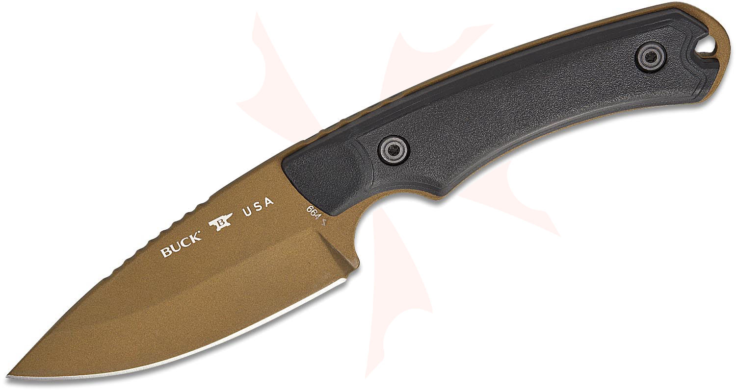 Buck 664 Alpha Hunter Backcountry Fixed Blade Knife 3.625" 420HC Bronze ...