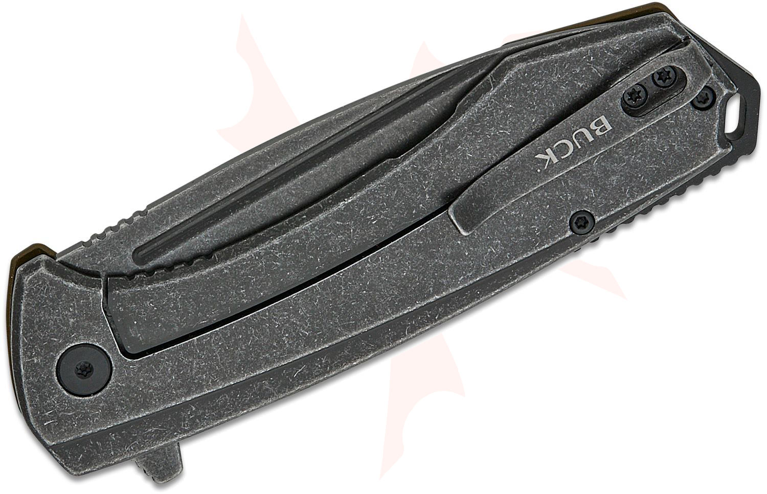 Buck 0713GRS Ruckus Frame Lock Flipper Knife 3.5" D2 Black Stonewashed ...