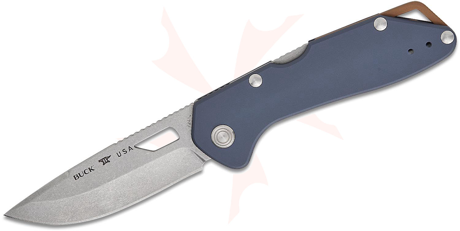 Buck 724 Mustang Folding Knife 3.25" 420HC Bead Blasted Drop Point ...