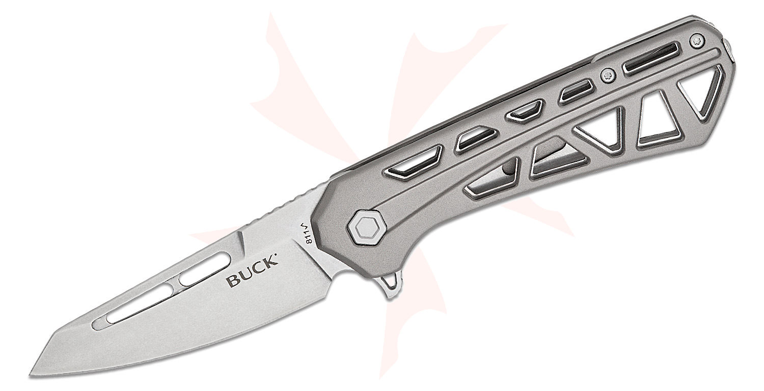 Buck 811 Trace Ops Liner Lock Flipper Knife 3.23" Stonewashed Reverse ...