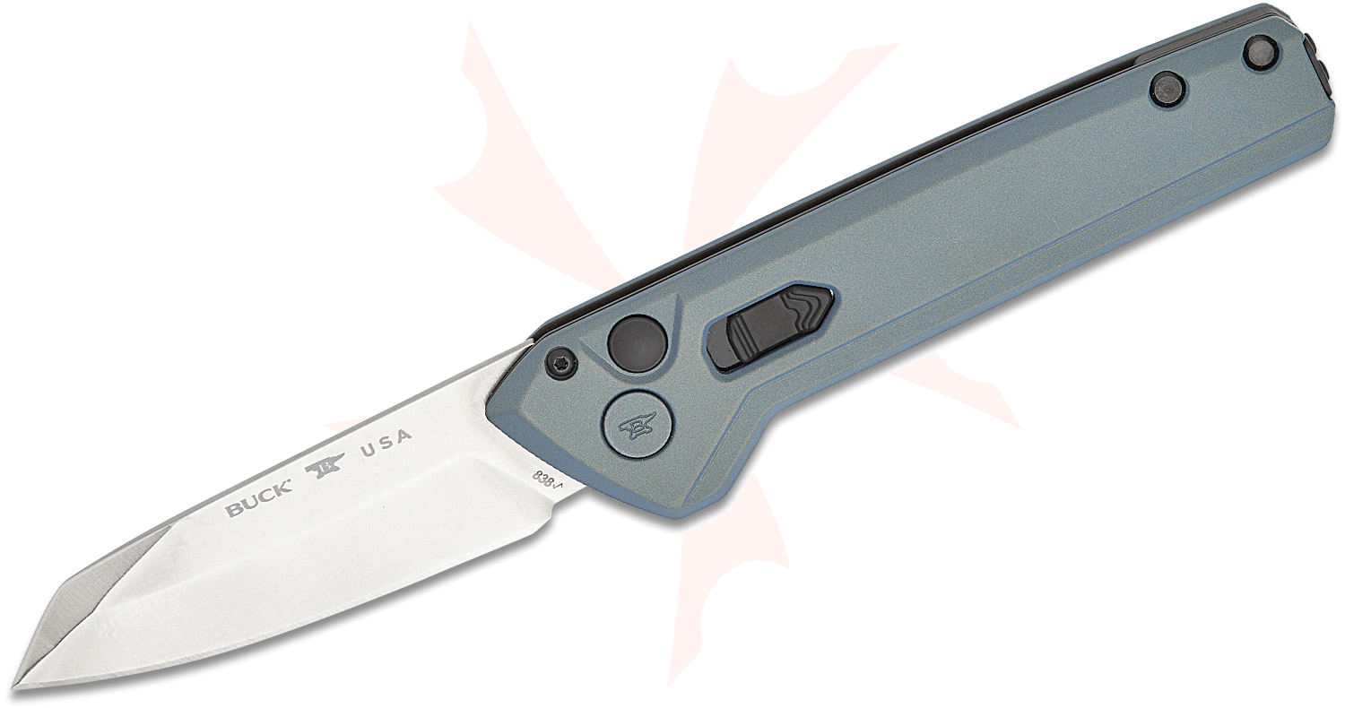 Buck 838 Deploy AUTO Button Lock Folding Knife 3.125" 154CM Stonewashed ...