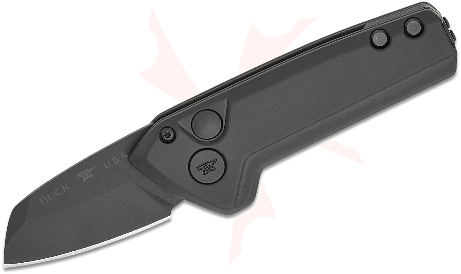 Buck 839 Mini Deploy AUTO Button Lock Folding Knife 1.75" S35VN Black ...