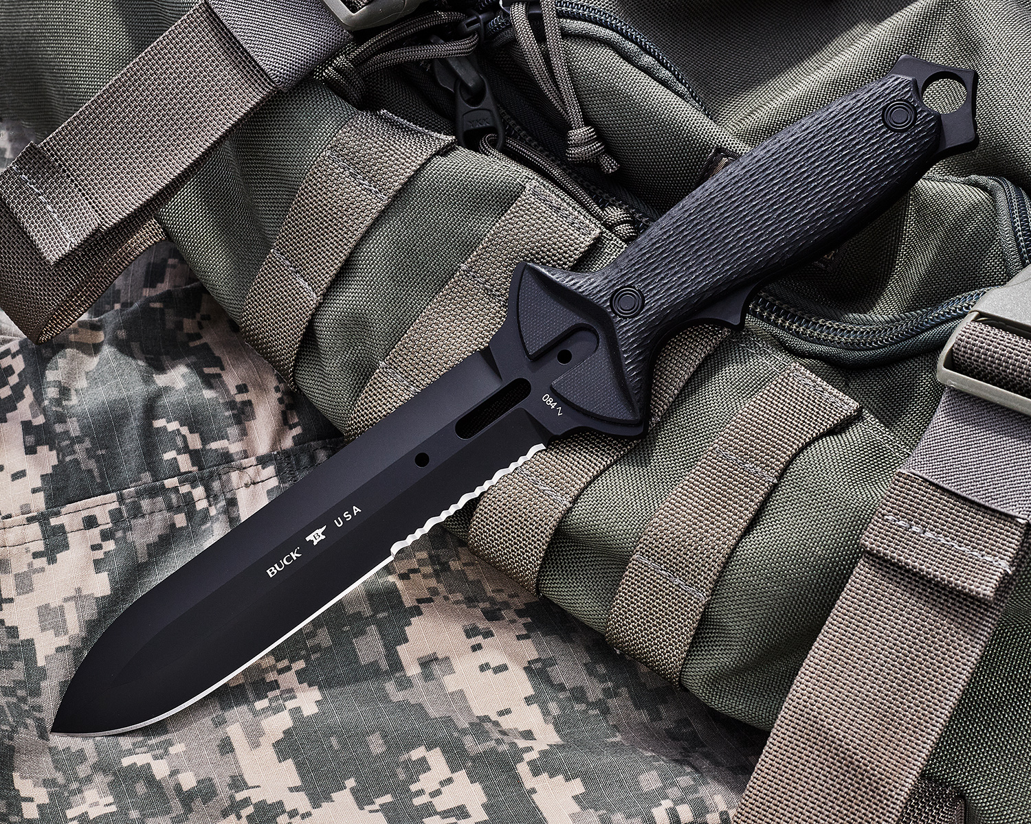 Buck 084 Legacy Collection BuckMaster 2.0 Combat Diver Pro Fixed Knife ...