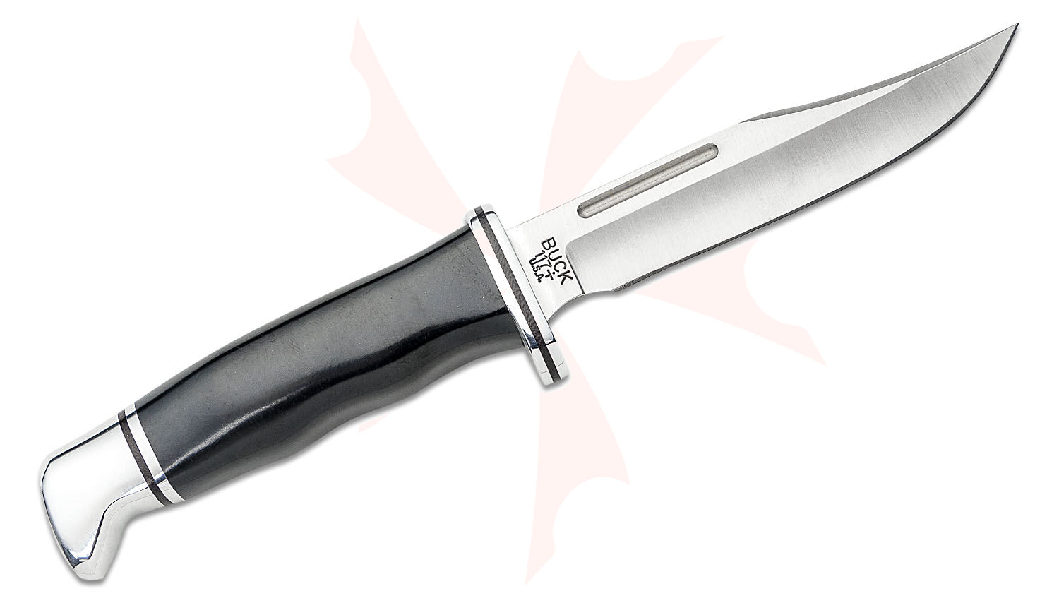 Buck 117 Brahma Fixed Blade Knife 4.5" 420HC Satin Clip Point, Black ...