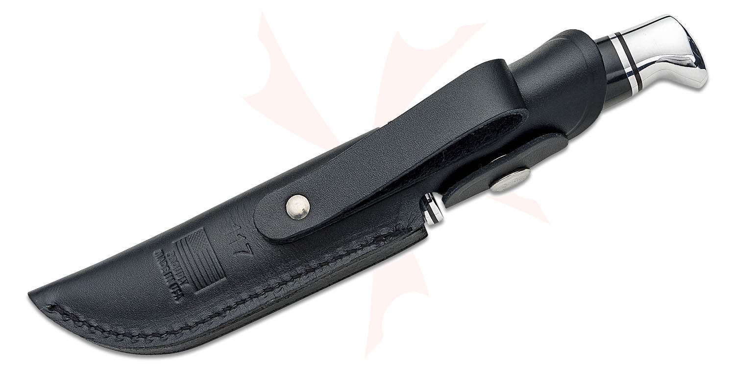 Buck 117 Brahma Fixed Blade Knife 4.5" 420HC Satin Clip Point, Black ...