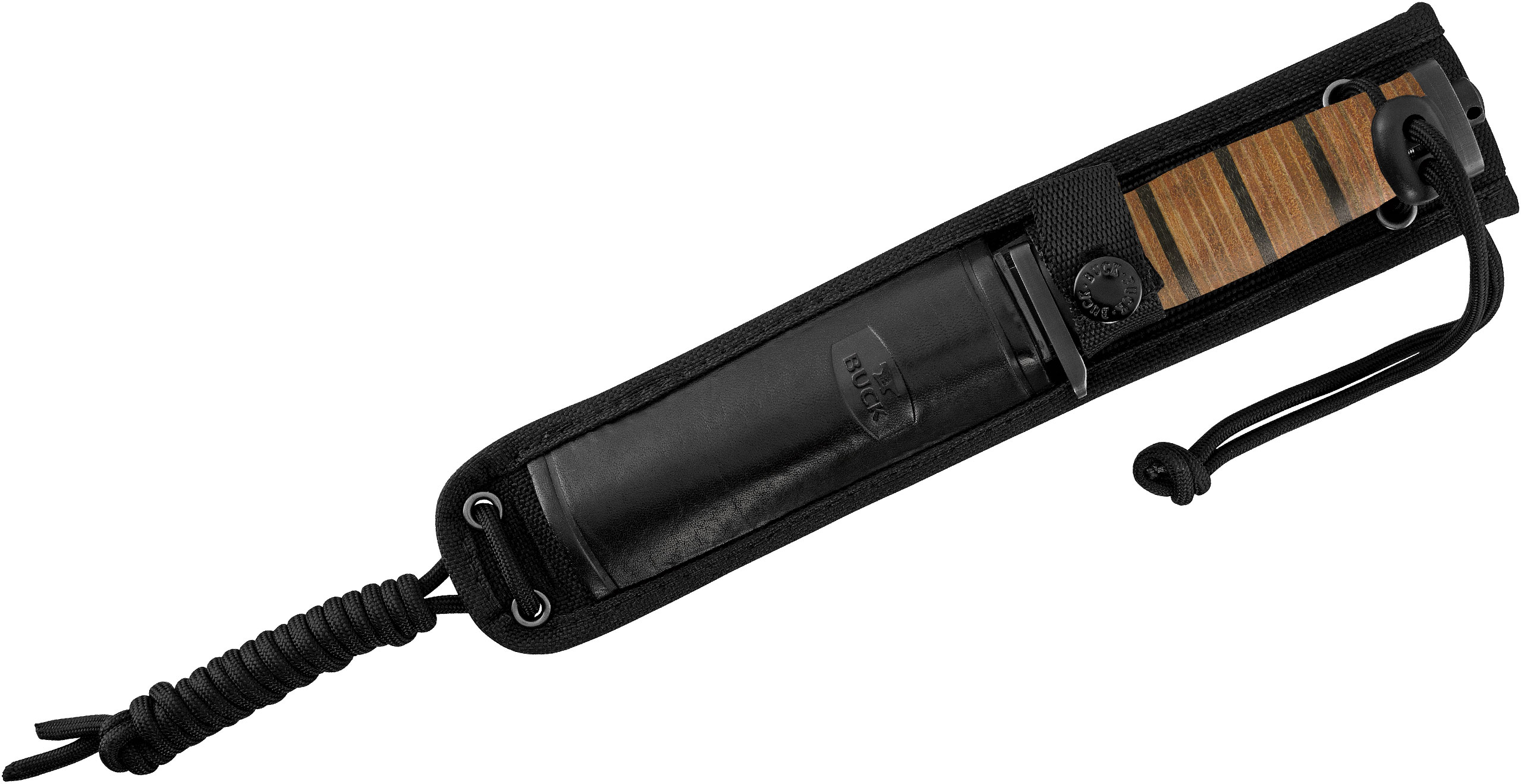 Buck 117 Small Brahma Fixed 4.5" Stainless Steel Blade, Stacked Leather ...