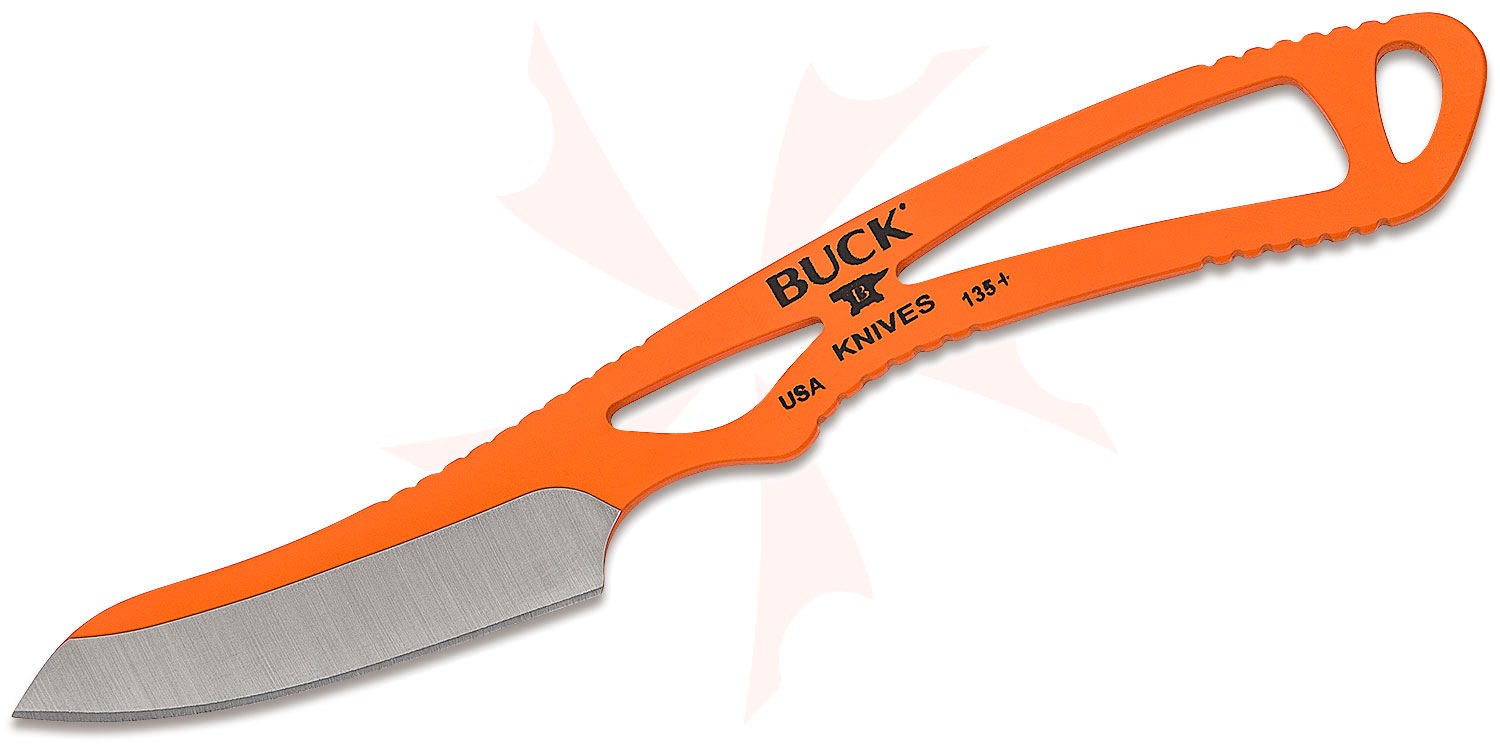 Buck 135 Paklite Series (Hunter Orange Cerakote) Caper Caping Knife 2.5 ...