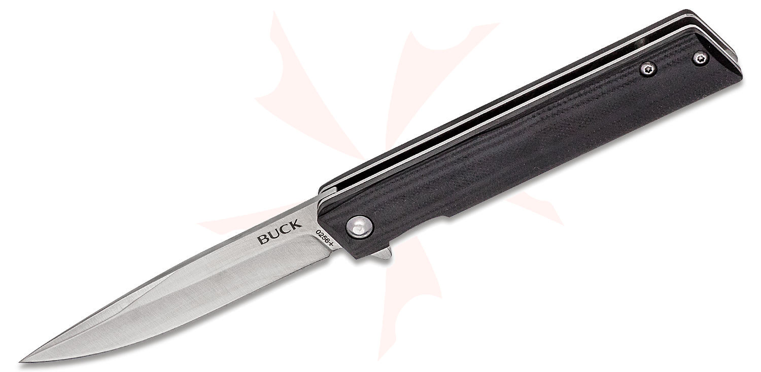 Buck 256 Decatur Ball Bearing Flipper Knife 3.5" Drop Point Plain Blade ...