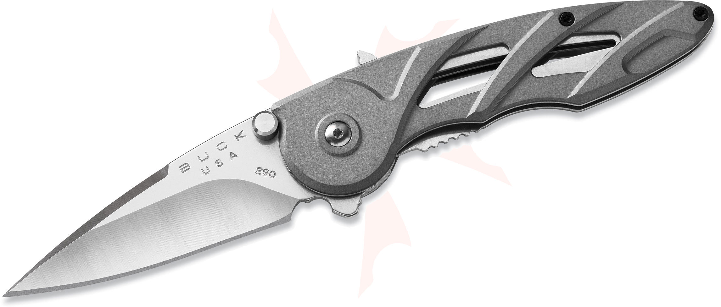 Buck 290 Rush Assisted 2-1/2" Blade, Gray Aluminum Handles (0290GYS1 ...