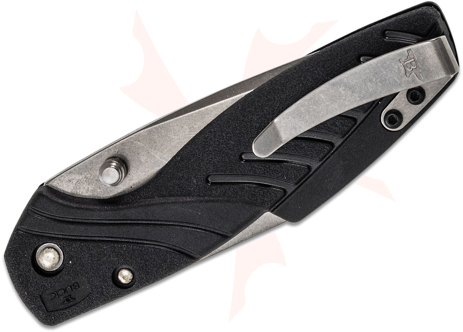 Buck 365 Rival II Folding Knife 3.125" Plain Blade, Black Injection ...