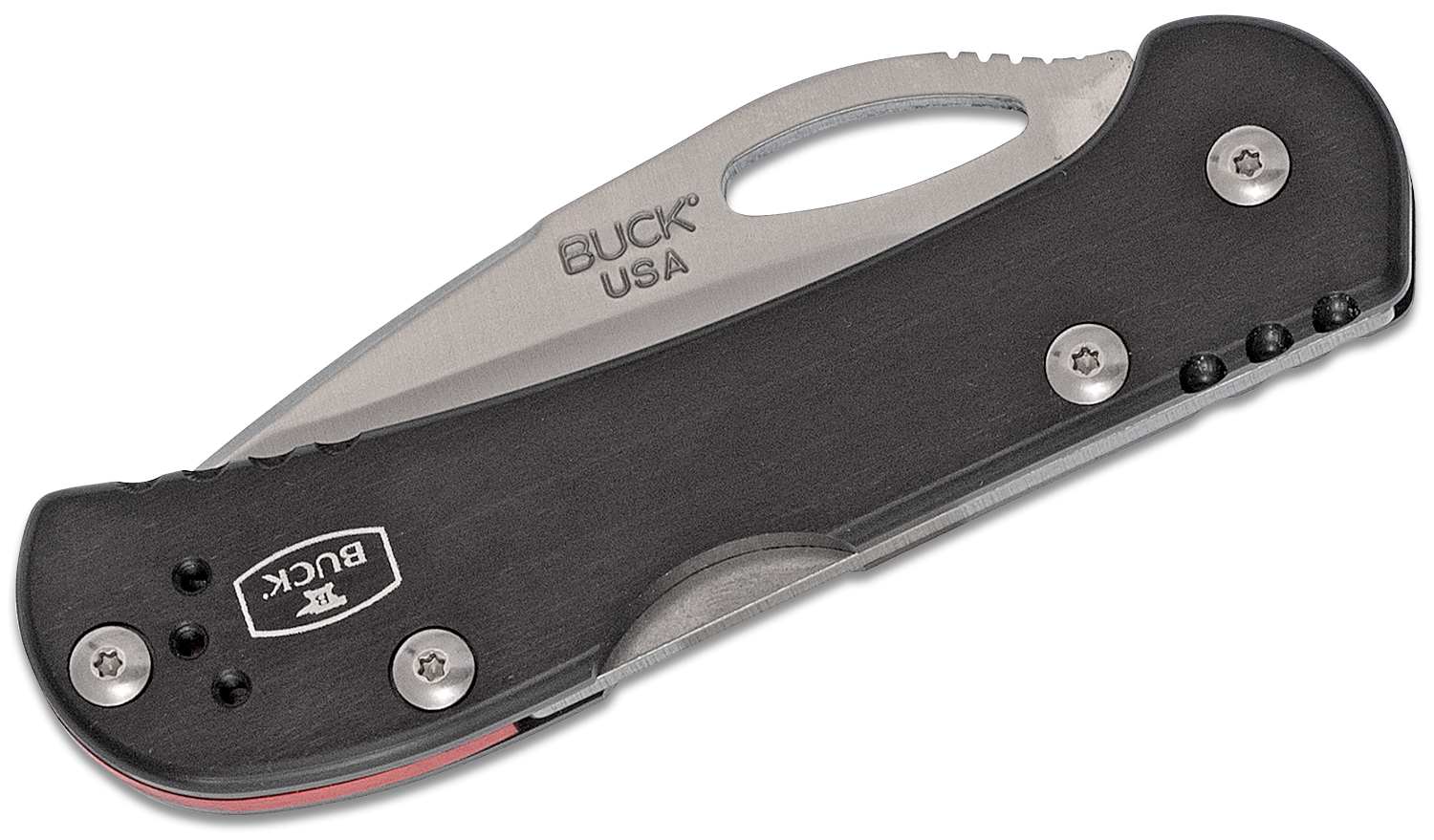 Buck 726 Mini SpitFire Folding Knife 2.75" Satin Plain Blade, Black ...
