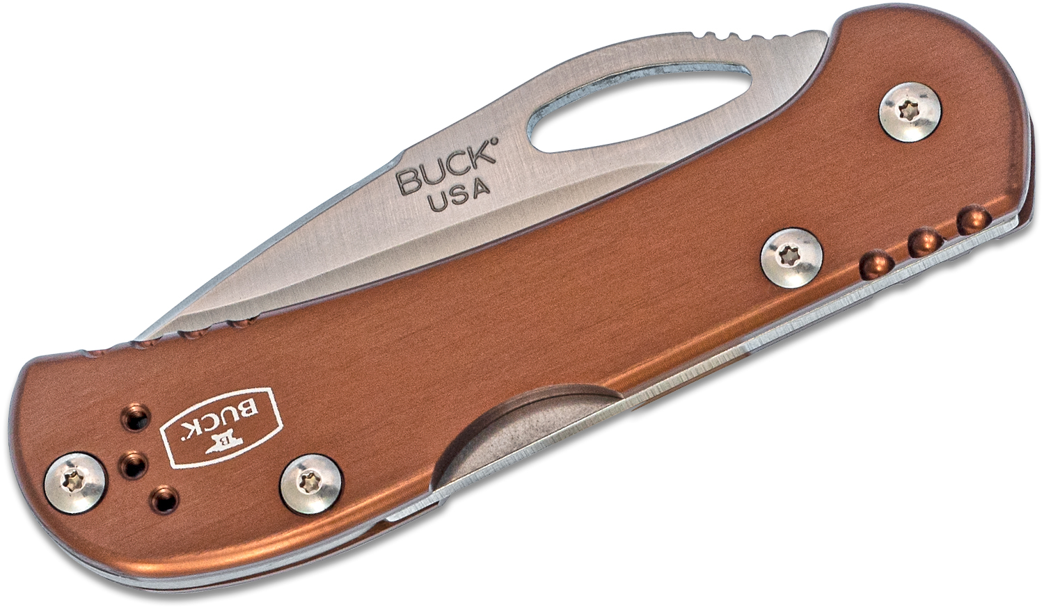 Buck 726 Mini SpitFire Folding Knife 2.75" Satin Plain Blade, Brown ...