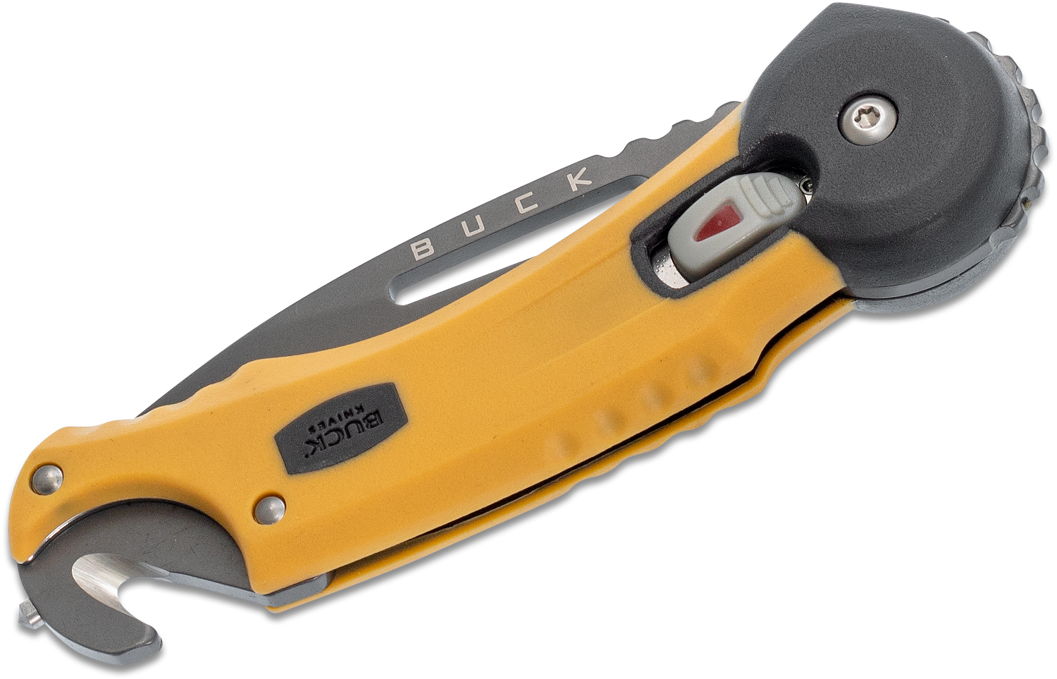 Buck Knives Redpoint Rescue Yellow Handle 2.75" Titanium Coated Combo ...