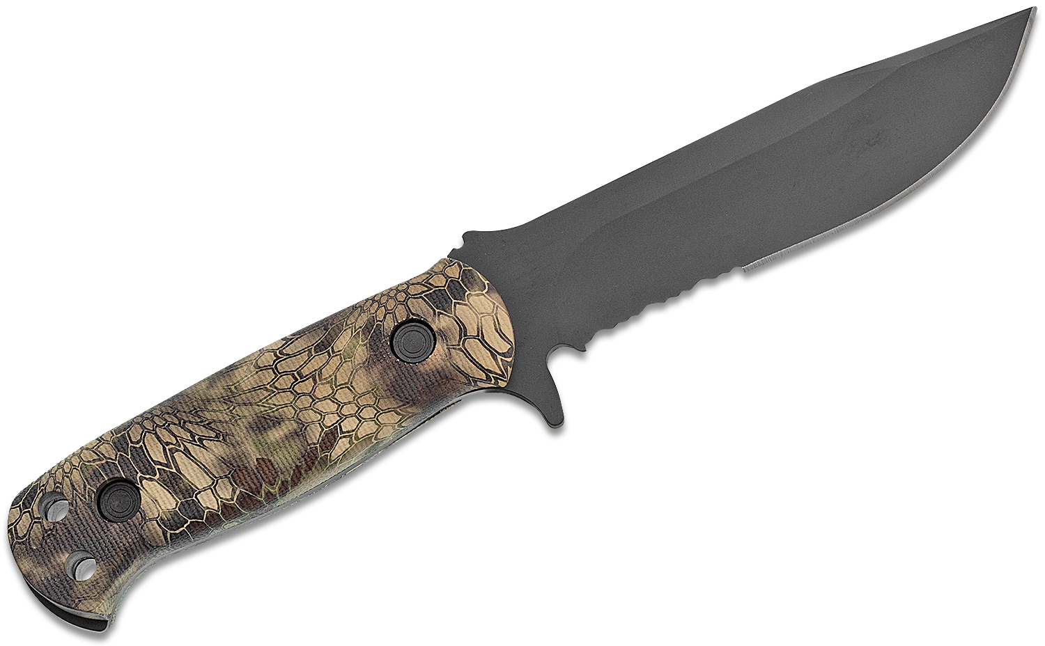 Buck 822 Sentry Fixed Blade Knife 5" Black Cerakote Combo Clip Point ...