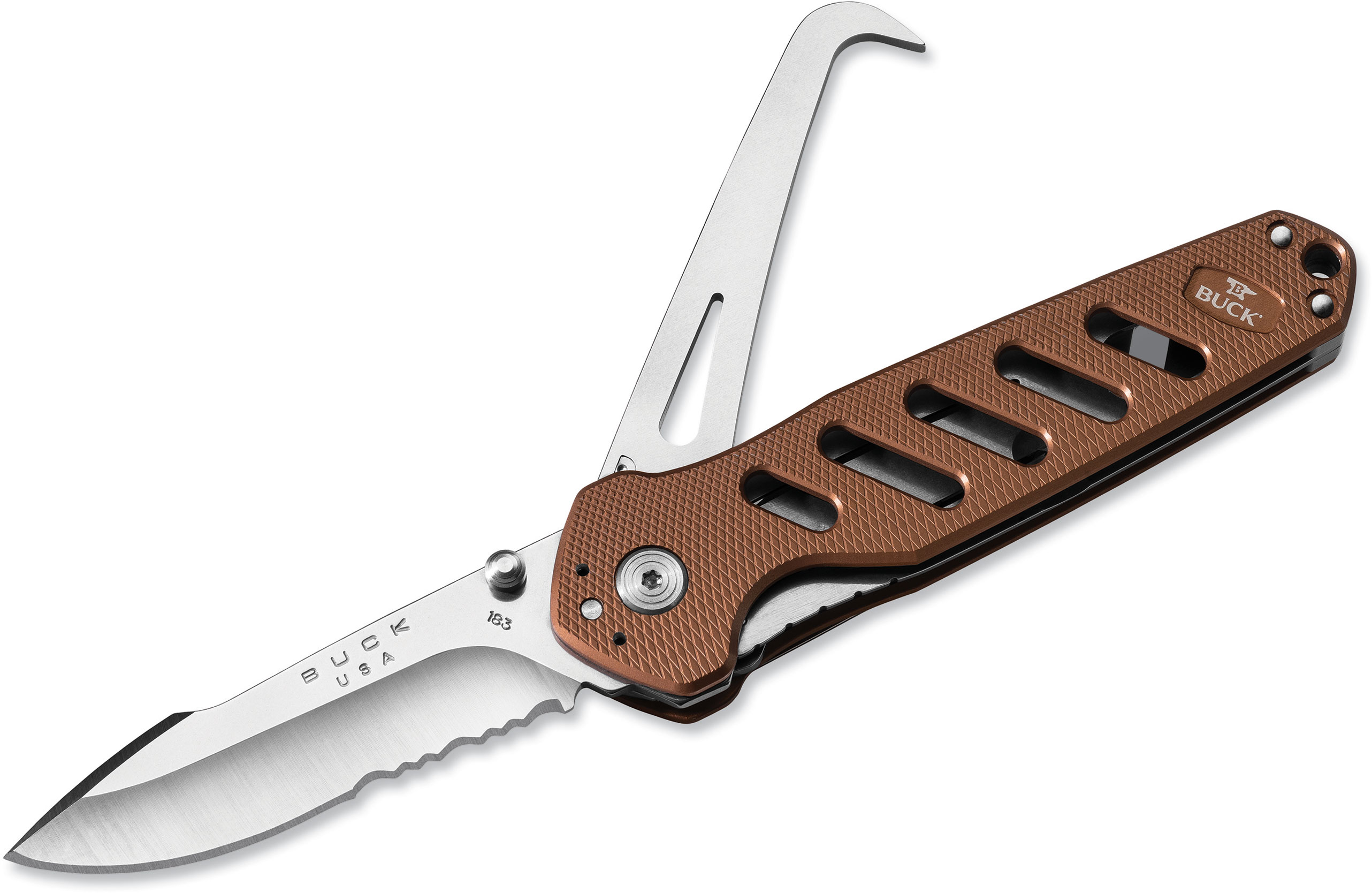 Buck 183 CrossLock Hoofpick Multi-Function Folding Knife 3.25" Combo ...