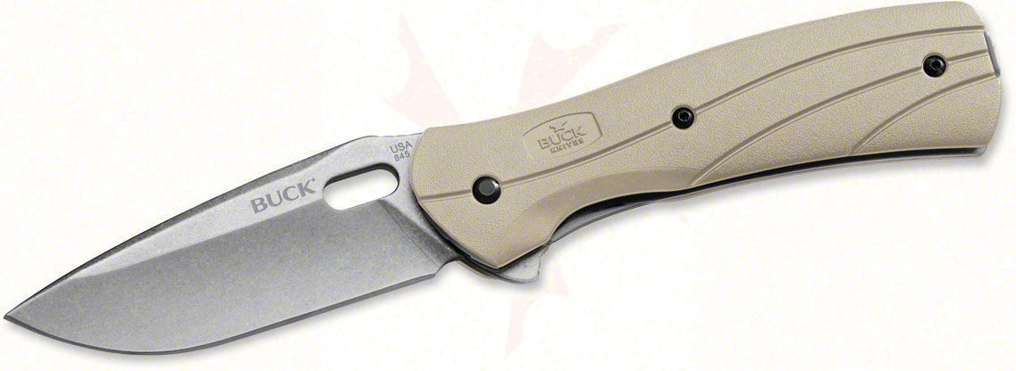 Buck 845 Vantage Force Select Folding 3-1/4" Plain Stonewashed Blade ...