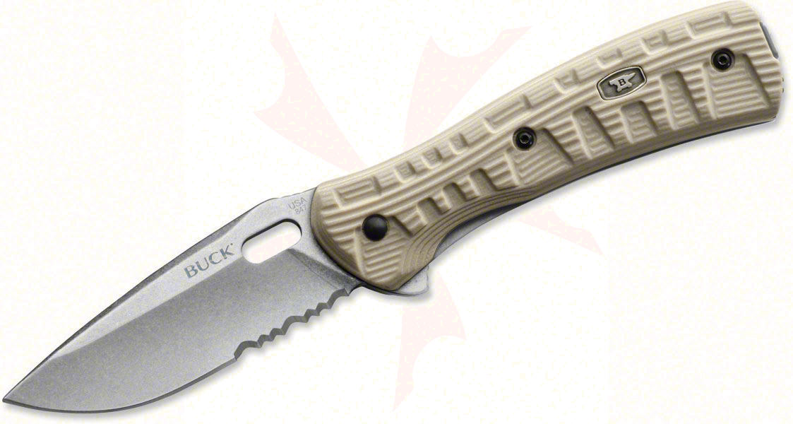 Buck 847 Vantage Force Pro Folding 3-1/4" Stonewashed S30V Combo Blade ...