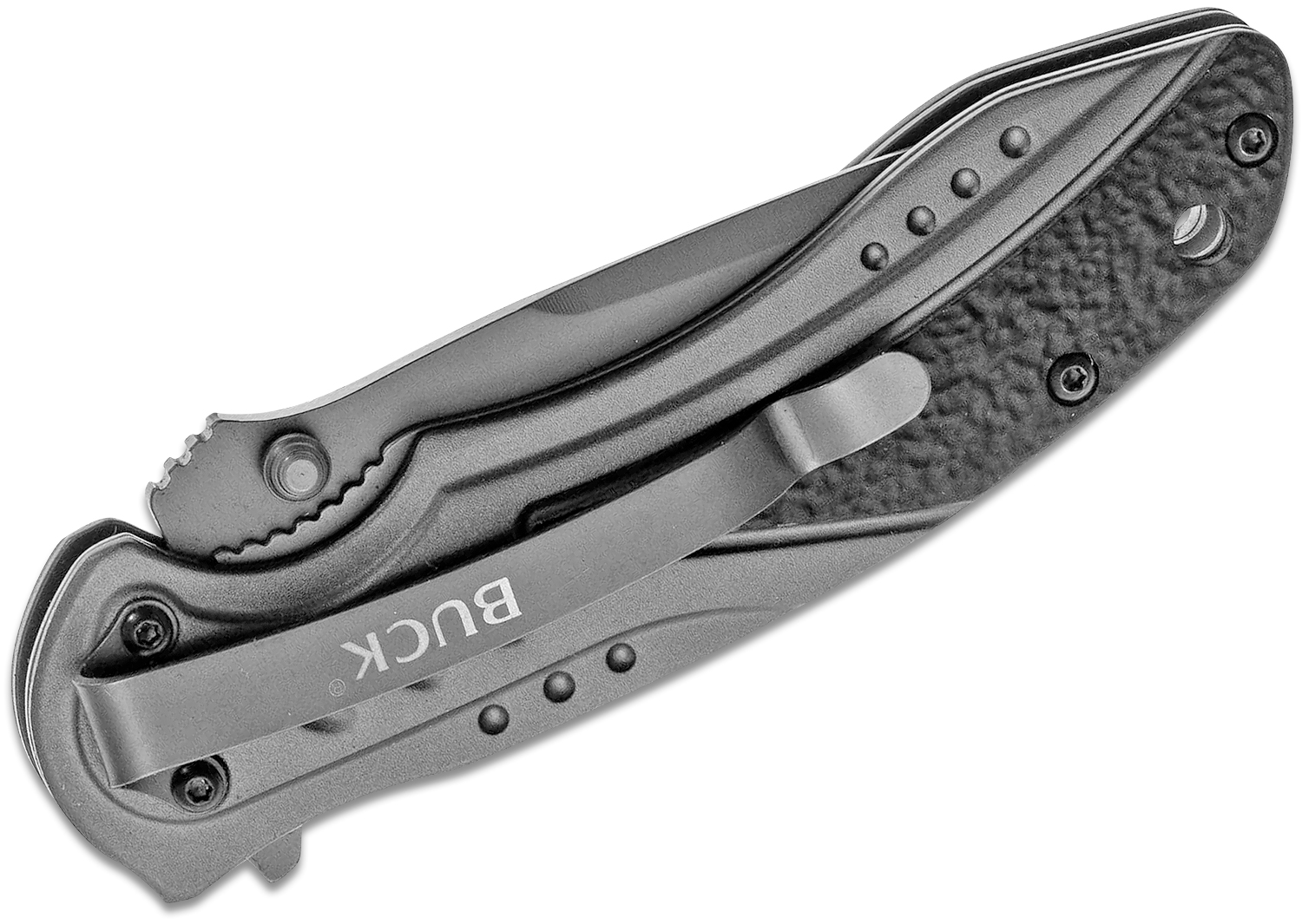Buck 865 Trigger Folding Knife 3.25" Combo Blade, Aluminum Handles ...