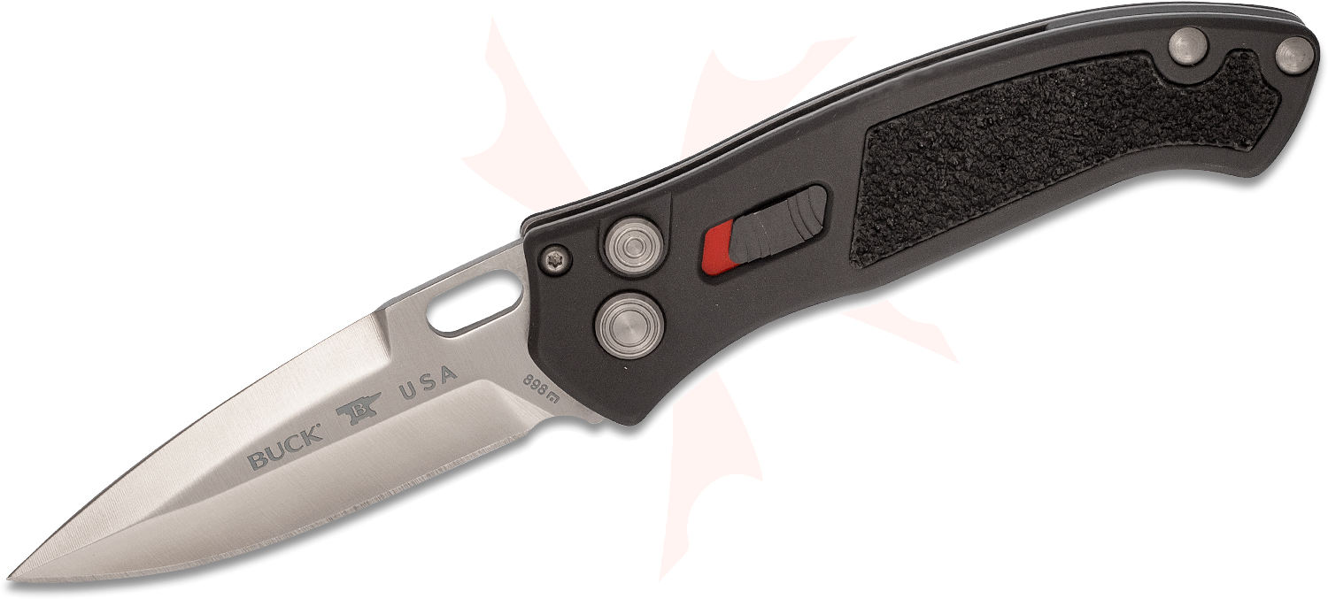 Buck 898 Impact AUTO Folding Knife 3.125" S30V Satin Plain Blade, Black ...
