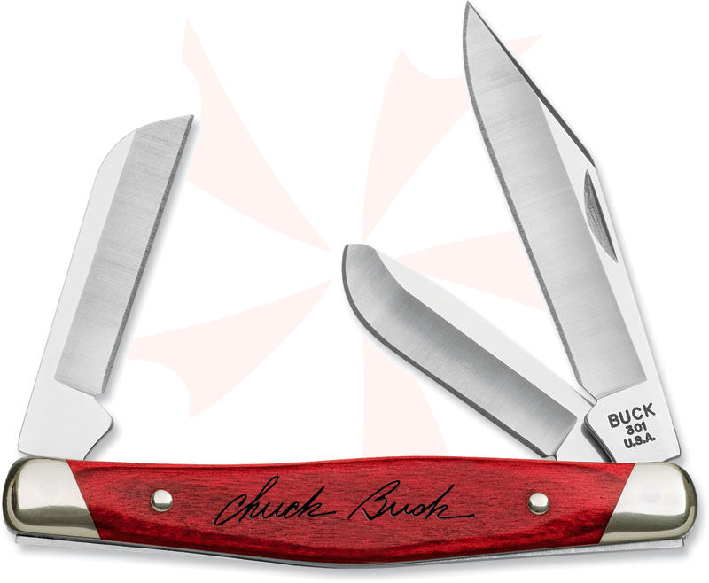 Buck 301 Stockman CW Pocket Knife 3-7/8" Closed, Cherry Dymondwood ...