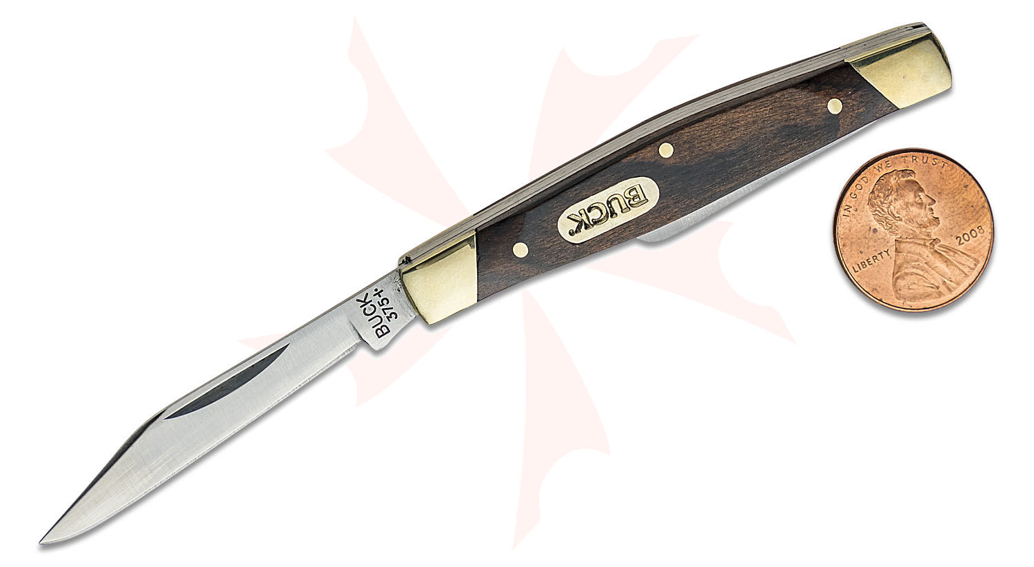 Buck 375 Deuce Two Blade Pocket Knife 2-5/8" Closed, Woodgrain Handles ...
