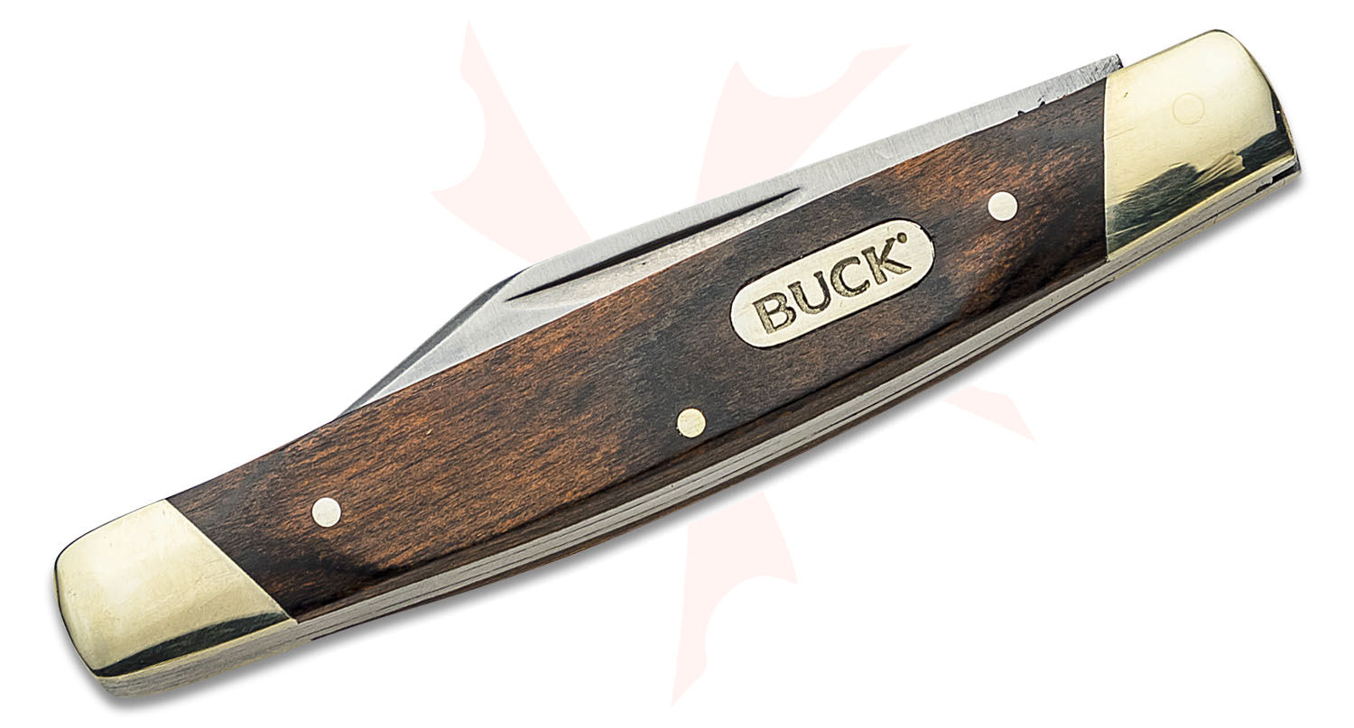 Buck 379 Solo Single Blade Pocket Knife 3" Closed, Woodgrain Handles ...