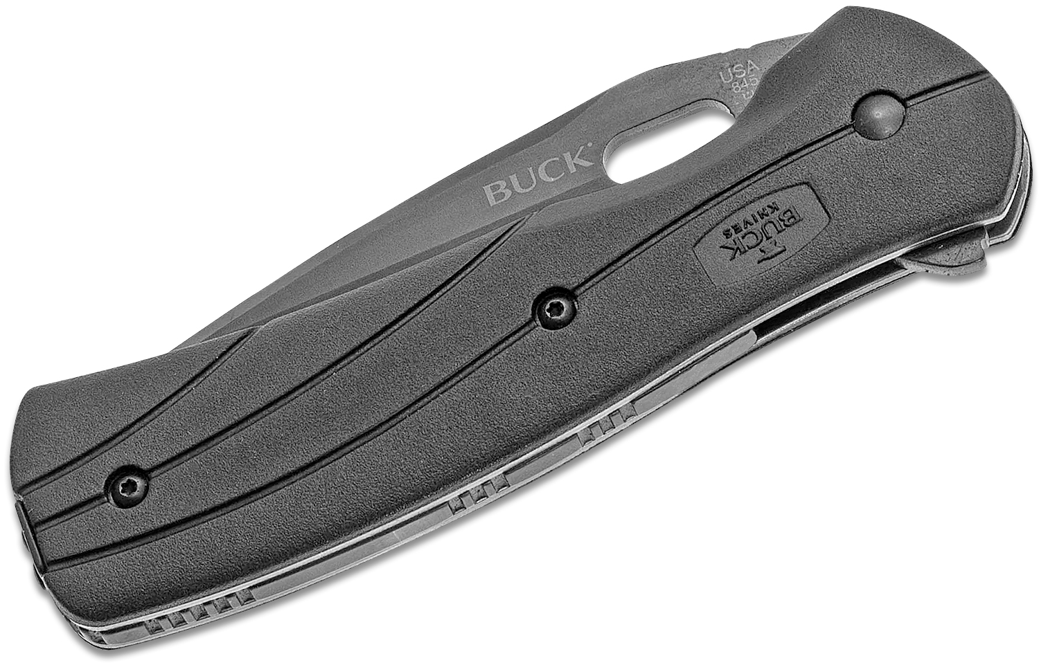 Buck 845 Vantage Force Select Flipper Knife 3.25" Black Combo Blade ...