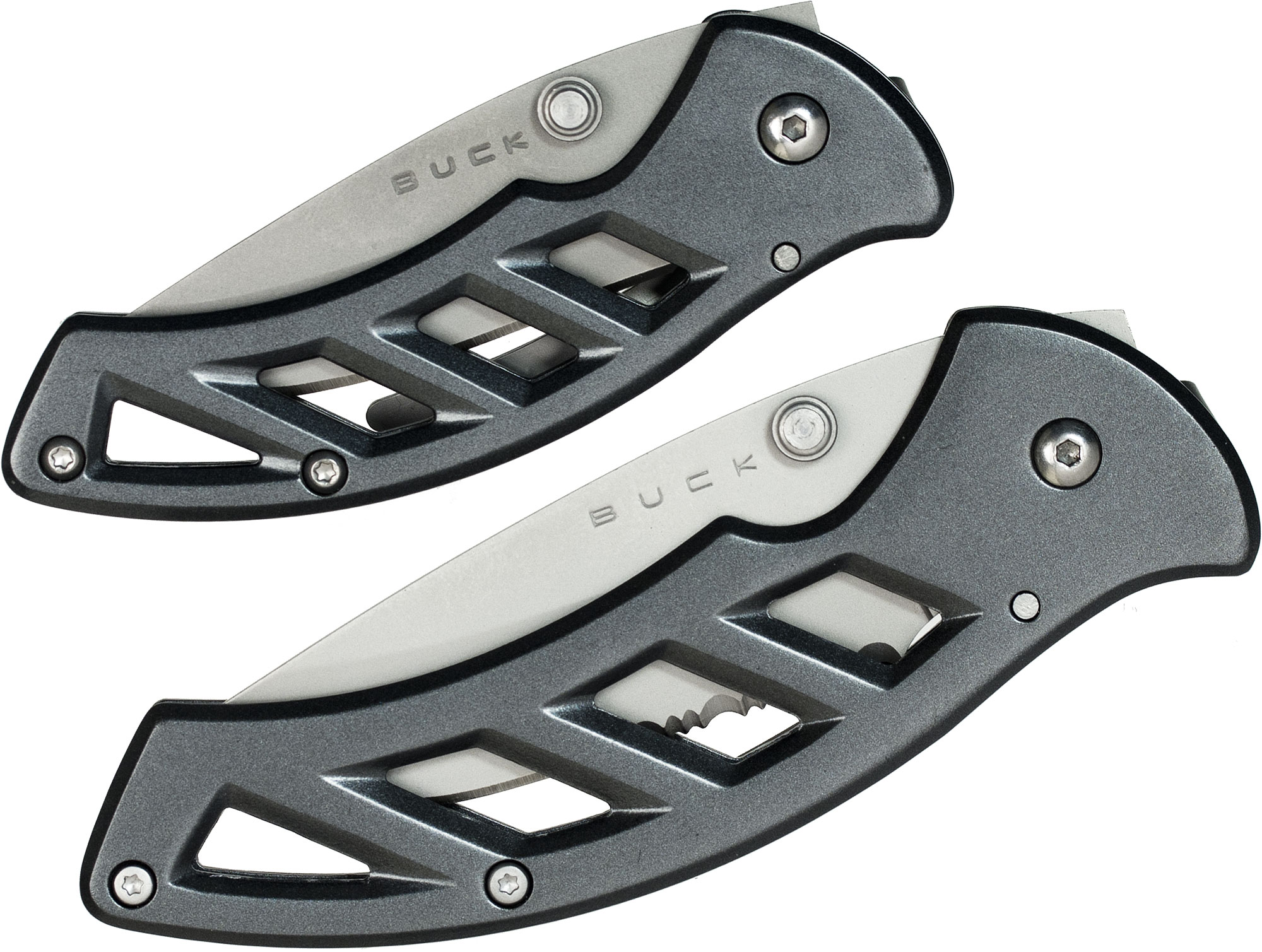 Buck 316 and 318 Parallex Folding Knife Combo Set, Stainless Steel ...