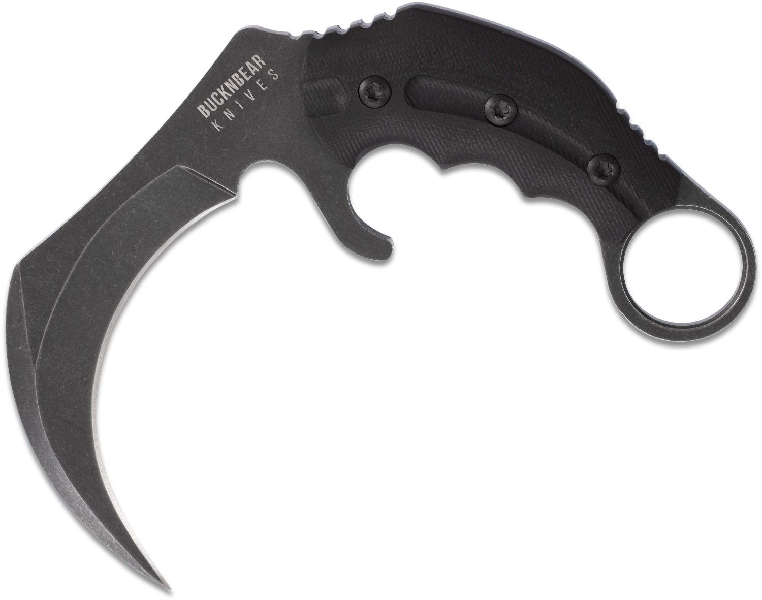 BucknBear Velociraptor Claw Karambit Fixed Blade Knife 4.75" Black ...