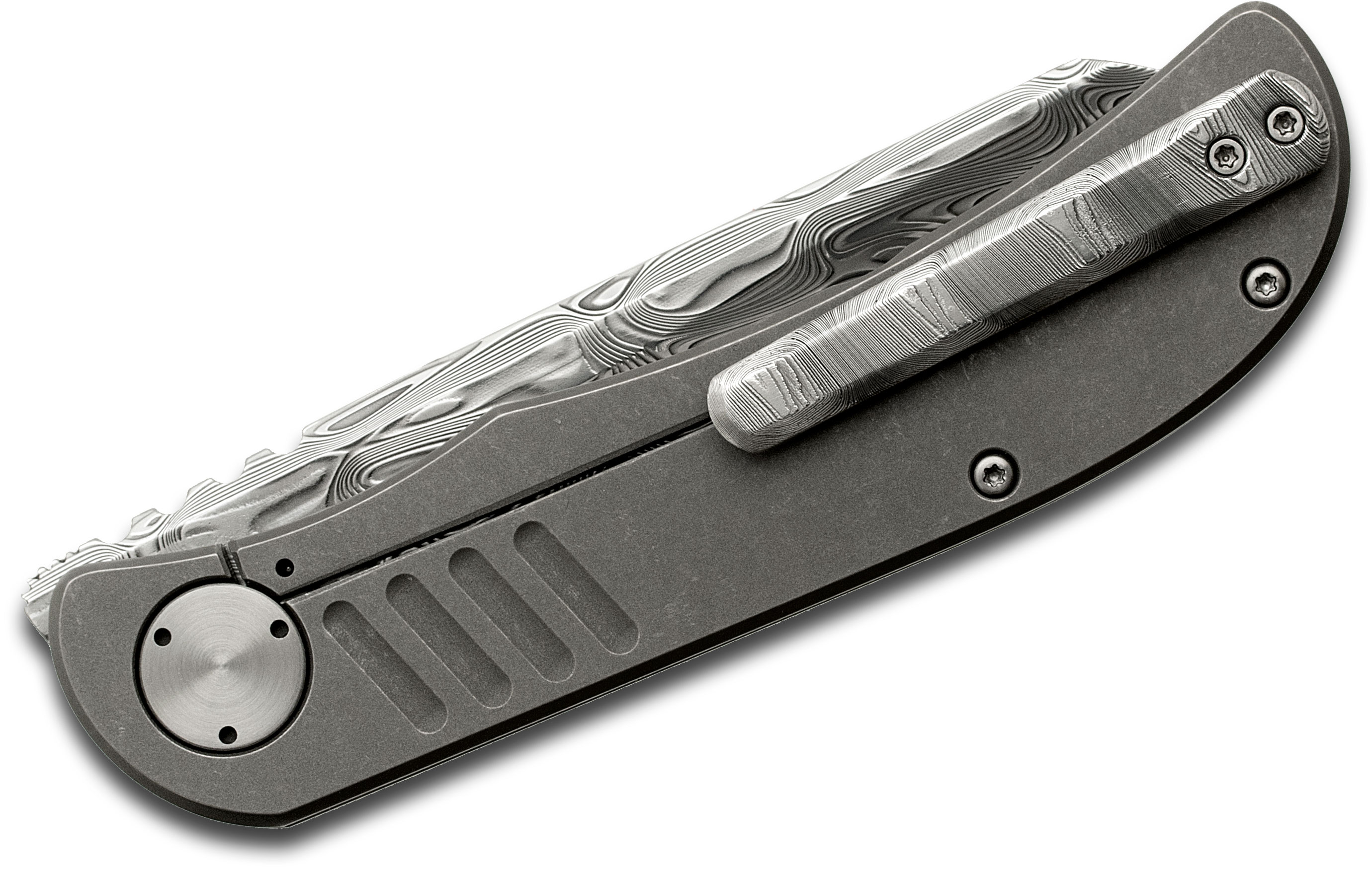 Trevor Burger Custom Large EXK Frame Lock Front Flipper 3.25" Damasteel ...