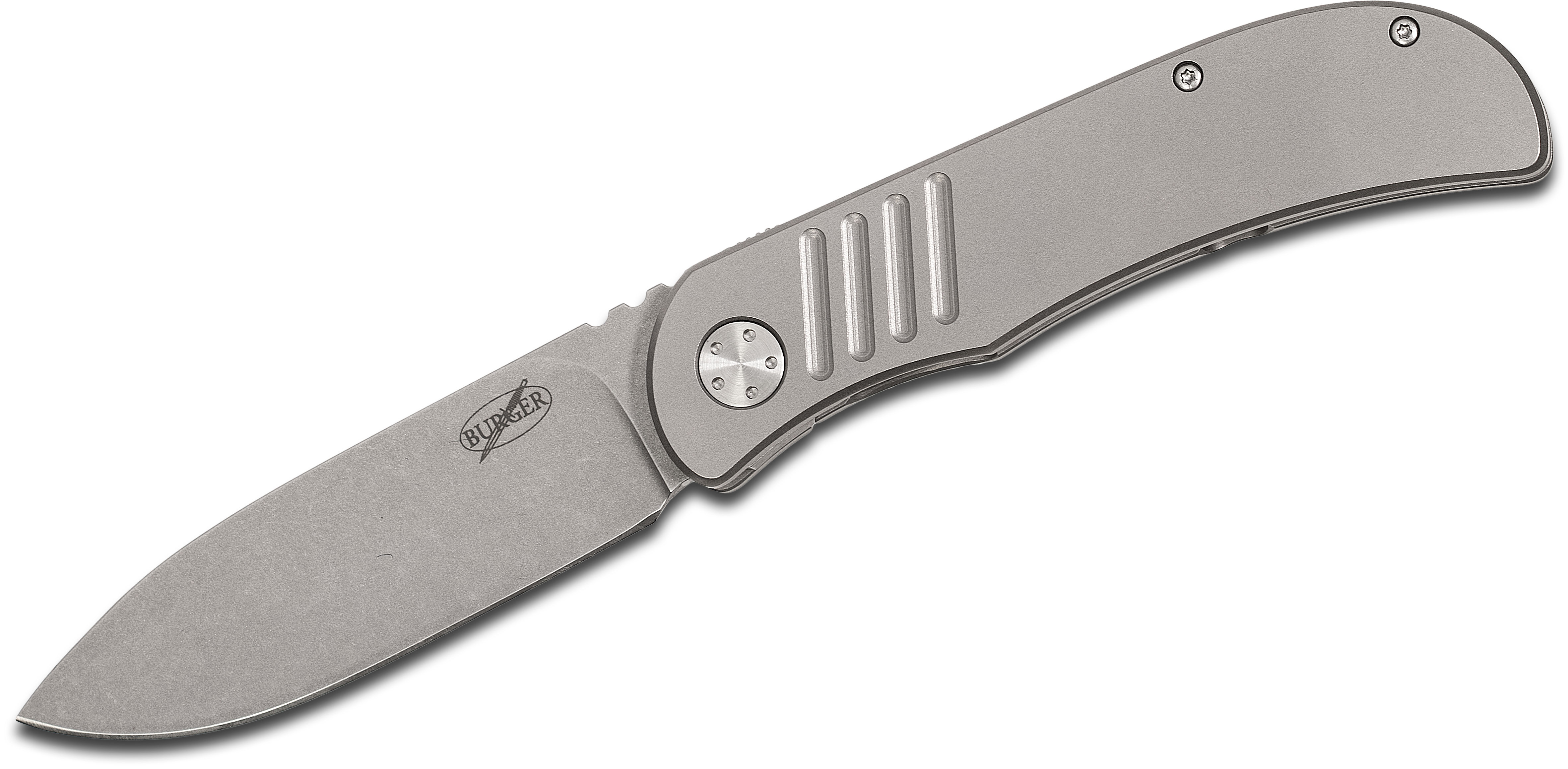 Trevor Burger Custom Large EXK Frame Lock Front Flipper 3.3" M390 Spear ...