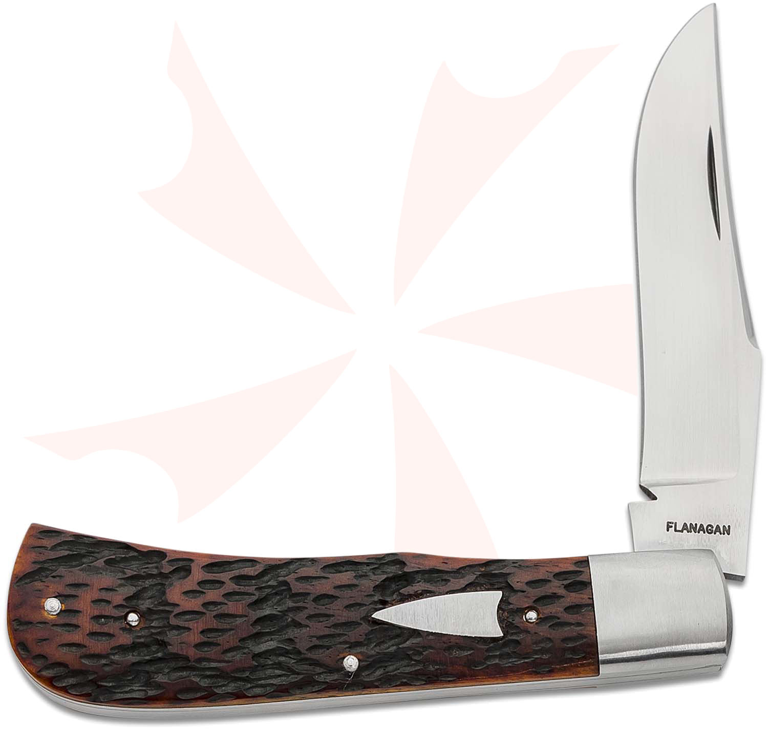 Burt Flanagan Custom Single Blade Trapper Traditional Folding Knife 3. ...