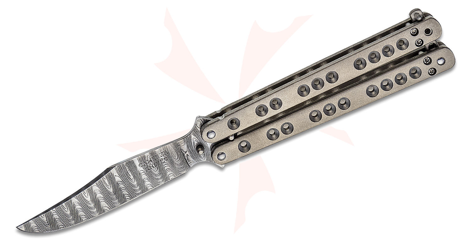 Craig Camerer Custom Balisong Butterfly Knife 4.25" VF Ladder Damascus ...